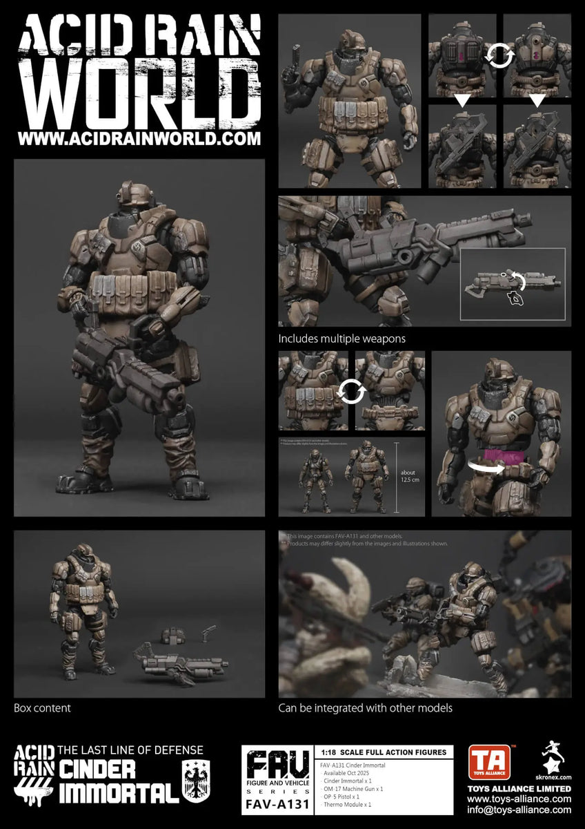 Acid Rain World FAV-A131 Cinder Immortal 1:18 Scale Action Figure ...